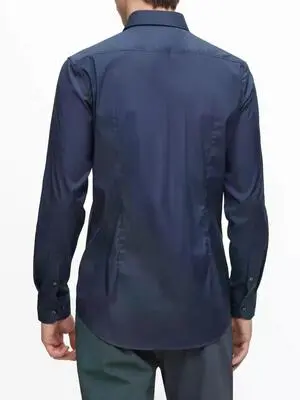 BOSS Spread-collar Poplin Shirt - Blue