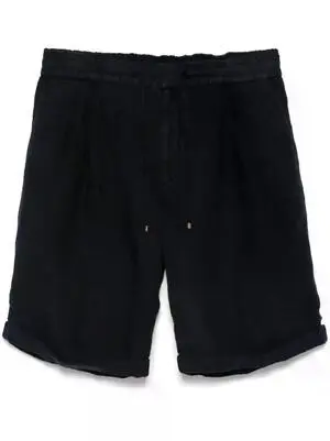 Brunello Cucinelli Linen Gabardine Bermuda Shorts - Blue