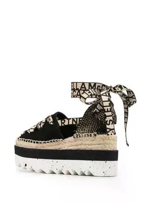 Stella McCartney Gaia Logo-jacquard Espadrilles - Black