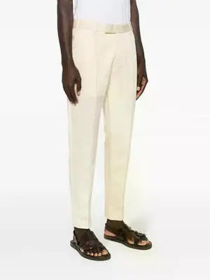 PT TORINO Feather-detail Poplin Trousers