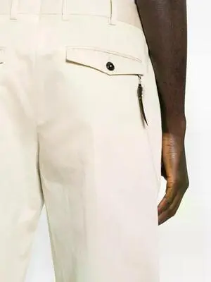 PT TORINO Feather-detail Poplin Trousers