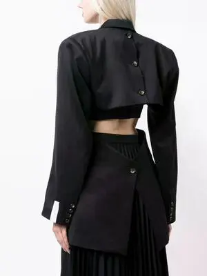 Rokh Cut-out Single-breasted Blazer - Blue