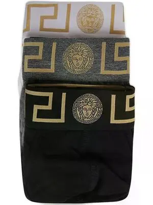 Versace Cotton-jersey Briefs 3-pack - Black