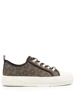 Michael Kors Evy Empire Monogram-patterned Sneakers - Brown