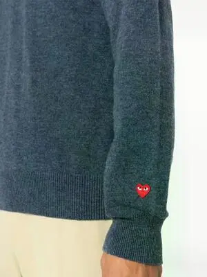 Play Comme Des Garcon Logo-appliqué Wool Jumper