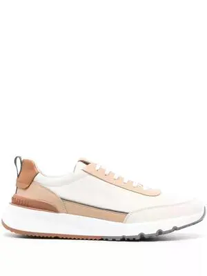 Brunello Cucinelli Embroidered-logo Leather Sneakers