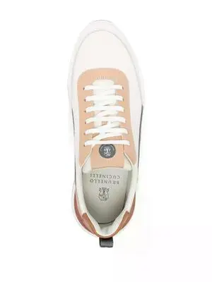 Brunello Cucinelli Embroidered-logo Leather Sneakers