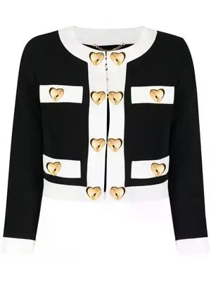 Moschino Heart-embellished Cropped Jacket - Black