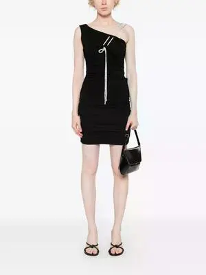 Off-White Asymmetric Crepe Mini Dress