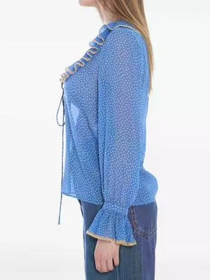 Valentino Garavani Polka Dot-print Silk Blouse - Blue