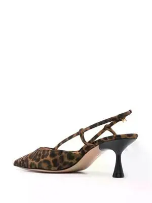 GIANVITO ROSSI Leopard Print Slingback Pumps - Neutrals
