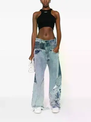 Off-White Off-stamp Ribbed Crop Top - Black