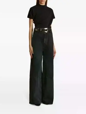 Khaite Buckle Leather Belt - Black