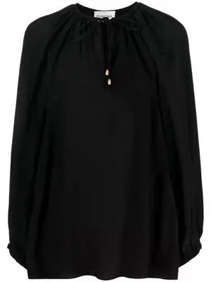 PHAEONIA Self-tie Silk Blouse