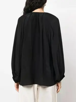 PHAEONIA Self-tie Silk Blouse