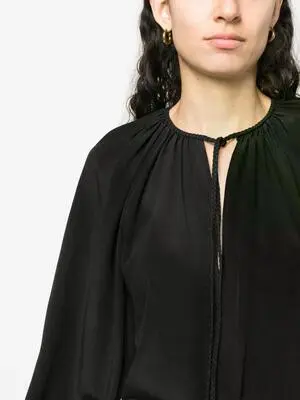 PHAEONIA Self-tie Silk Blouse