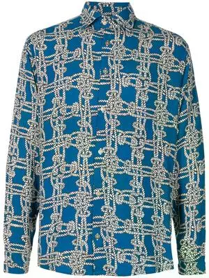 AMIR SLAMA Graphic-print Satin Shirt