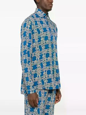 AMIR SLAMA Graphic-print Satin Shirt