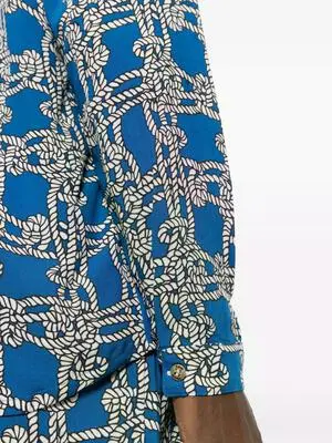 AMIR SLAMA Graphic-print Satin Shirt
