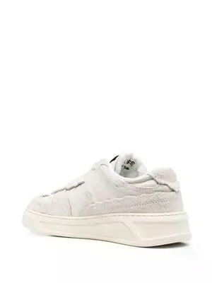MSGM Logo-print Calf Leather Sneakers - Neutrals