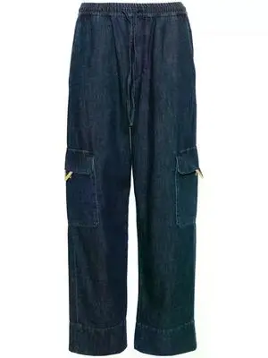 Valentino Garavani Chambray Cargo Trousers - Blue