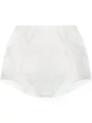 Dolce & Gabbana High-waisted Lace-detail Satin Briefs - White