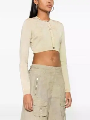 Versace Barocco Lurex Cropped Cardigan