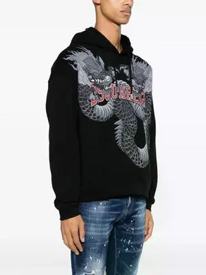 Dsquared2 Dragon-print Cotton Hoodie