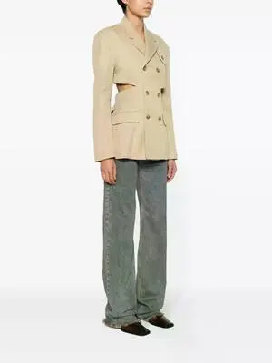 R13 Double-breasted Open-back Blazer