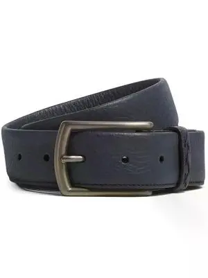 Zegna Leather Buckle-fastening Belt - Blue