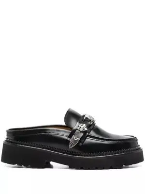Toga Leather Loafers With Silver-tone Stud Detailing