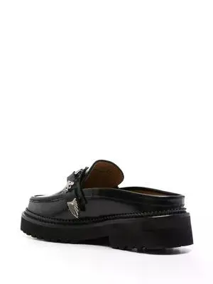 Toga Leather Loafers With Silver-tone Stud Detailing