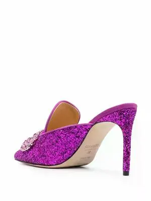 GIANNICO Glittered High-heel Mules