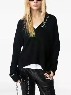 Zadig&Voltaire Embroidered V-neck Sweater