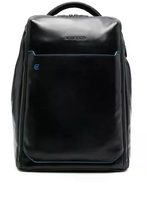 PIQUADRO Personalizable Leather Backpack - Black