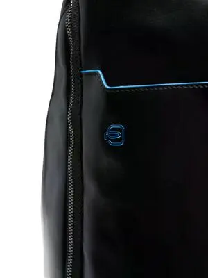 PIQUADRO Personalizable Leather Backpack - Black