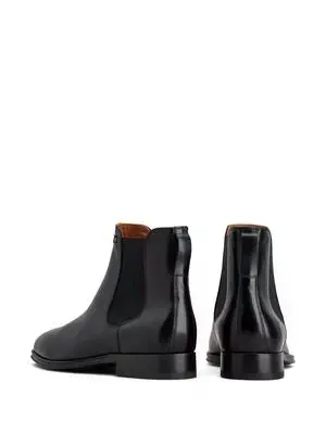 TOD'S Logo-plaque Leather Ankle Boots - Black