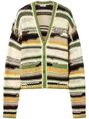 Off-White Striped Cardigan - Neutrals