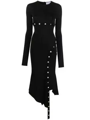 Attico Asymmetric Convertible Midi Dress