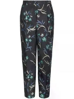 Giorgio Armani Floral Print Silk Blend Trousers
