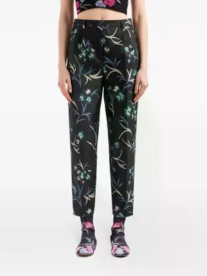 Giorgio Armani Floral Print Silk Blend Trousers