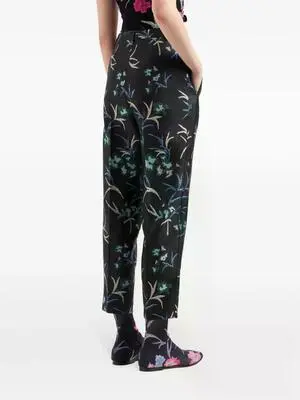 Giorgio Armani Floral Print Silk Blend Trousers