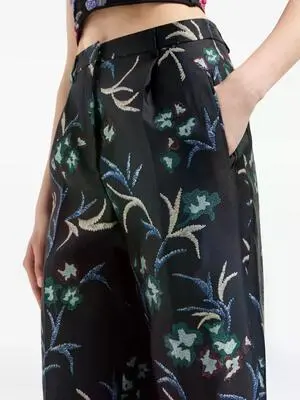 Giorgio Armani Floral Print Silk Blend Trousers