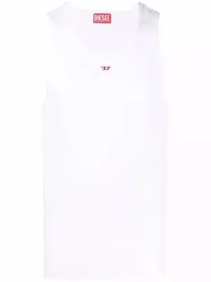 DIESEL® Logo Embroidered Tank Top - White