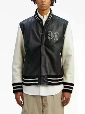 Palm Angels Leather Varsity Jacket