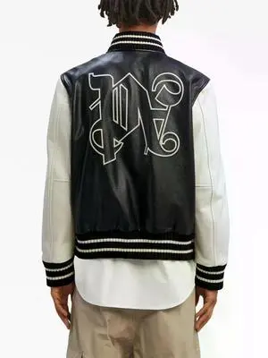 Palm Angels Leather Varsity Jacket