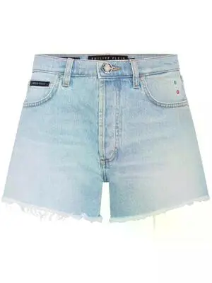 Philipp Plein Logo-appliquéd Denim Mini Shorts