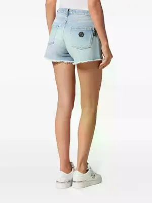 Philipp Plein Logo-appliquéd Denim Mini Shorts