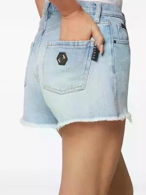 Philipp Plein Logo-appliquéd Denim Mini Shorts
