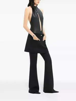 COURREGES Wool-blend Flared Mid-rise Trousers